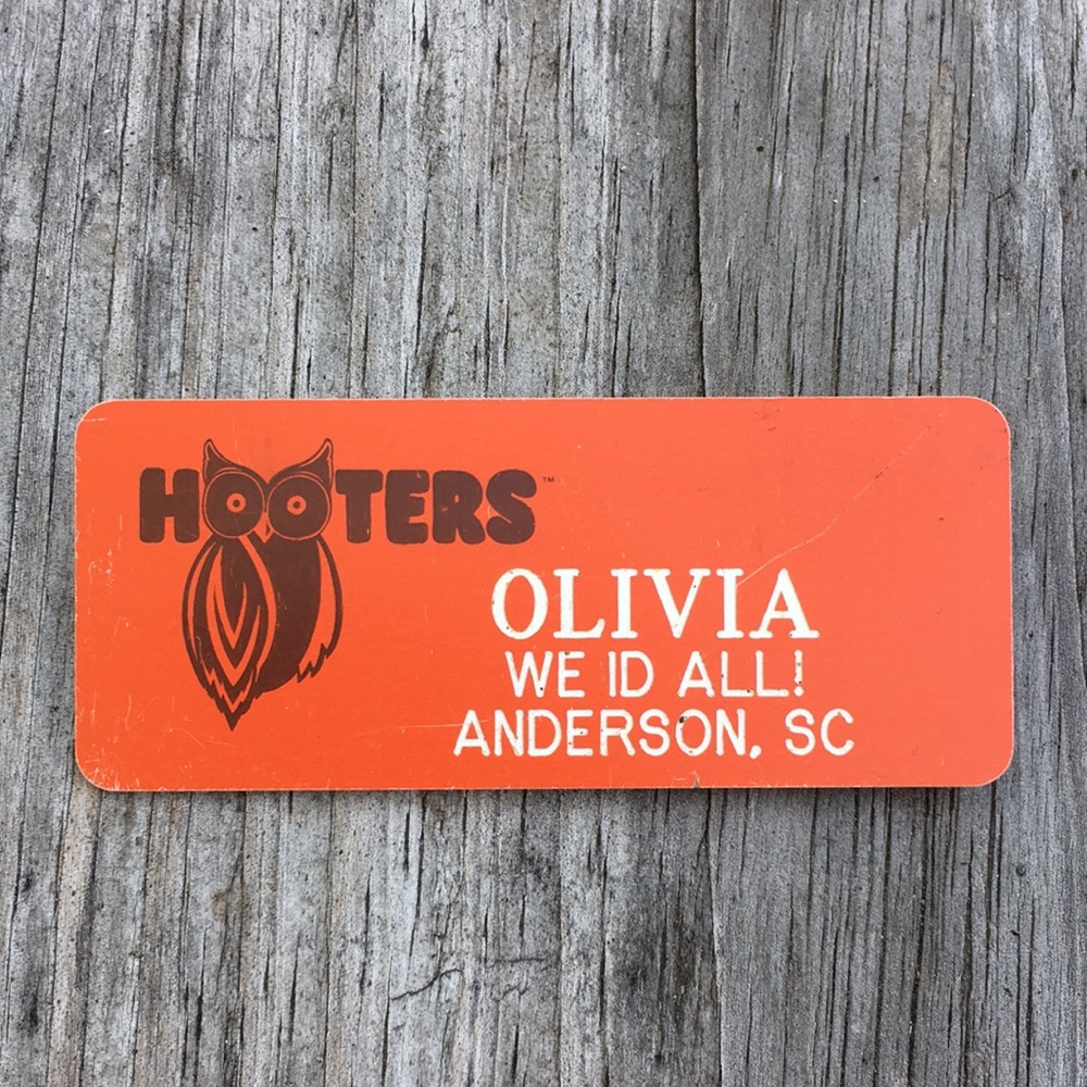 Hooters Girl Uniform Name Tag “Olivia” Halloween - Gem
